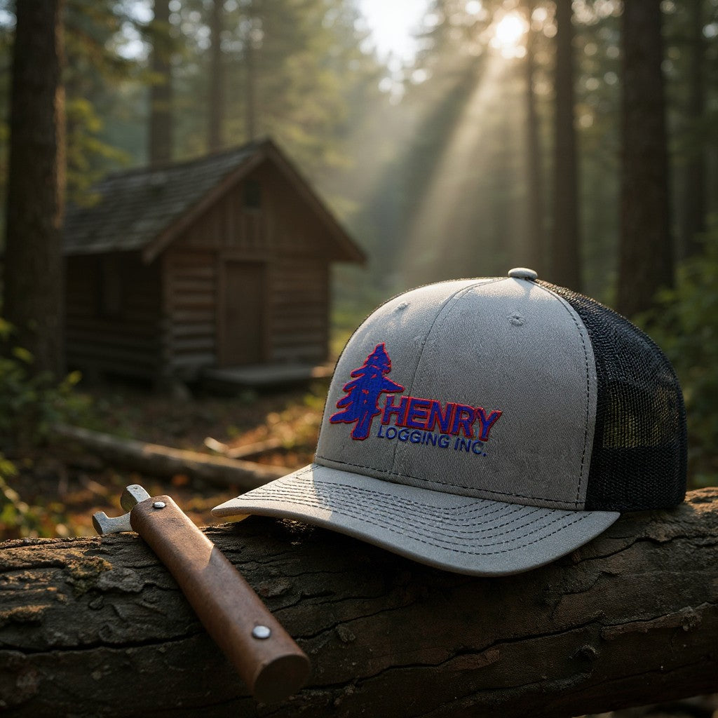 Henry Logging Embroidered Hat Red/Blue Edition - Richardson Hat 115 ...